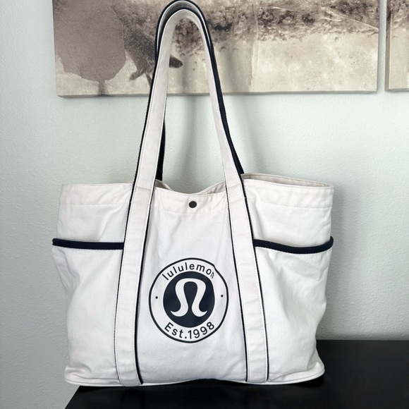 lululemon athletica | Bags | Lululemon Daily Multipocket Canvas Tote ...